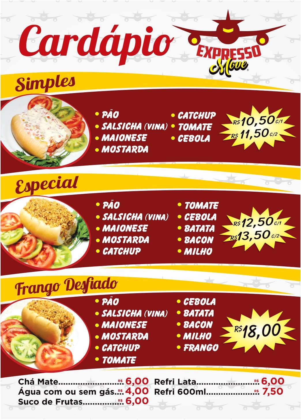 Menu em Hot Dog Expresso Move - Portão restaurante, Curitiba