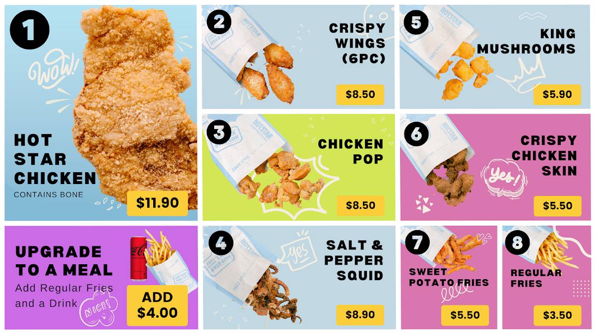 Menu at Hot Star Large Fried Chicken State Library restaurant ...