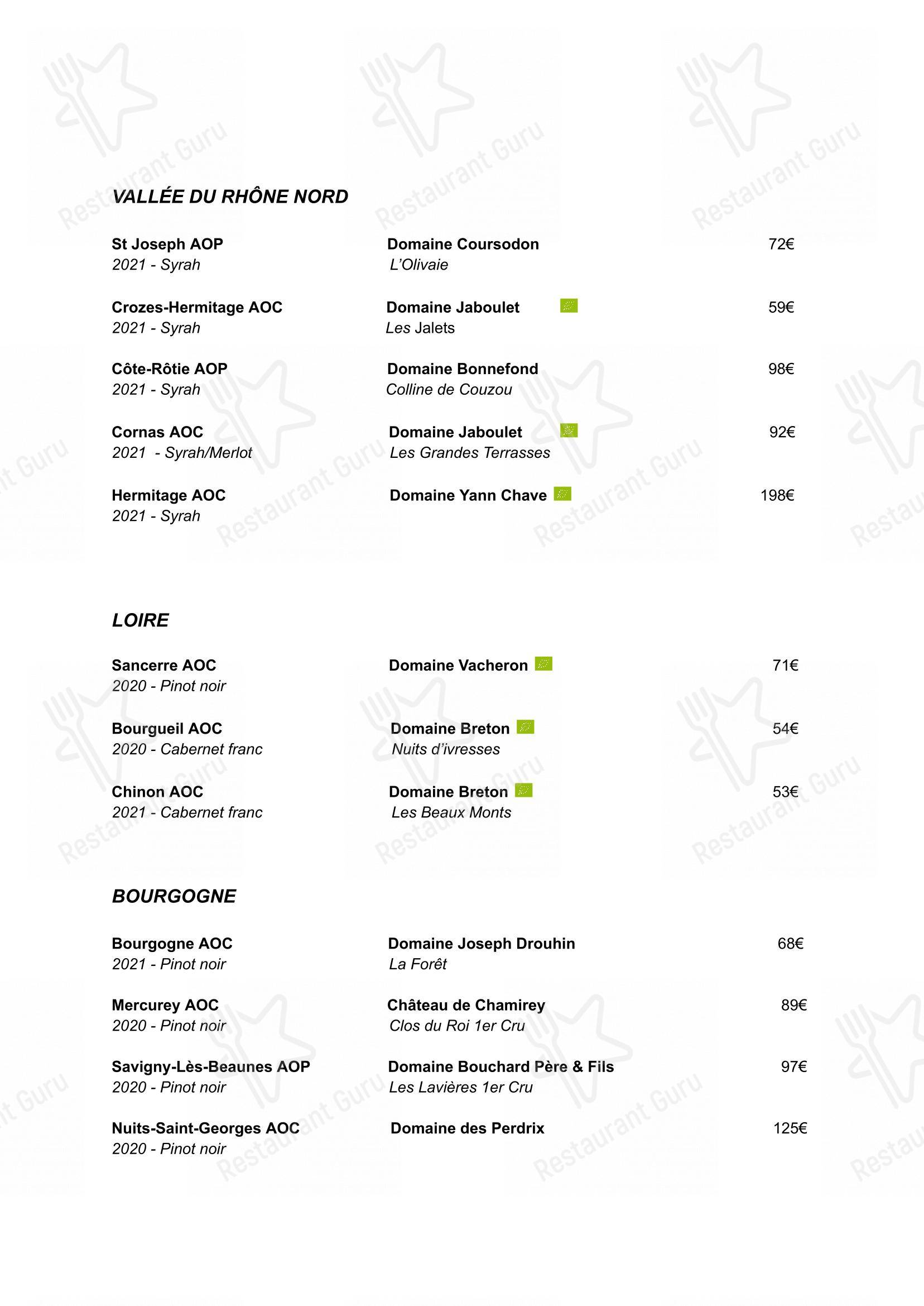 Menu au Hôtel Le Jas de Joucas restaurant, Joucas
