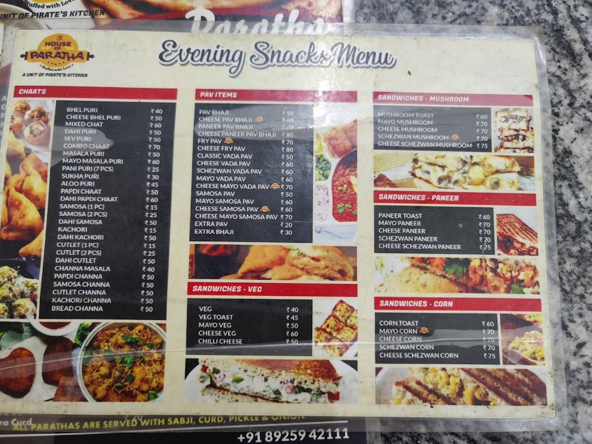 Menu at House of Paratha, Chennai, 234, Nookampalayam Main Road