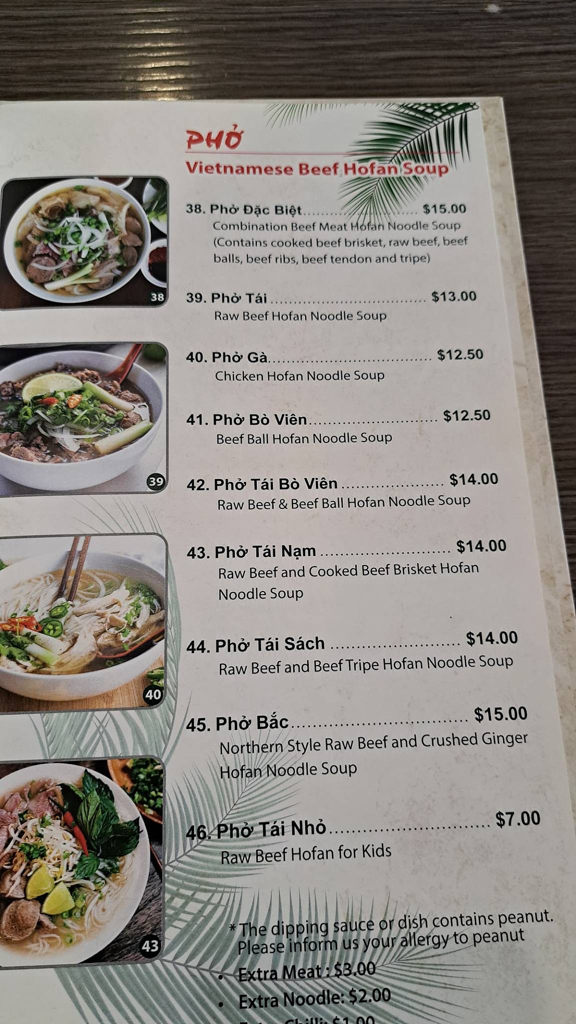 Menu at Hủ Tiếu Mì BẾN TRE restaurant, Morley