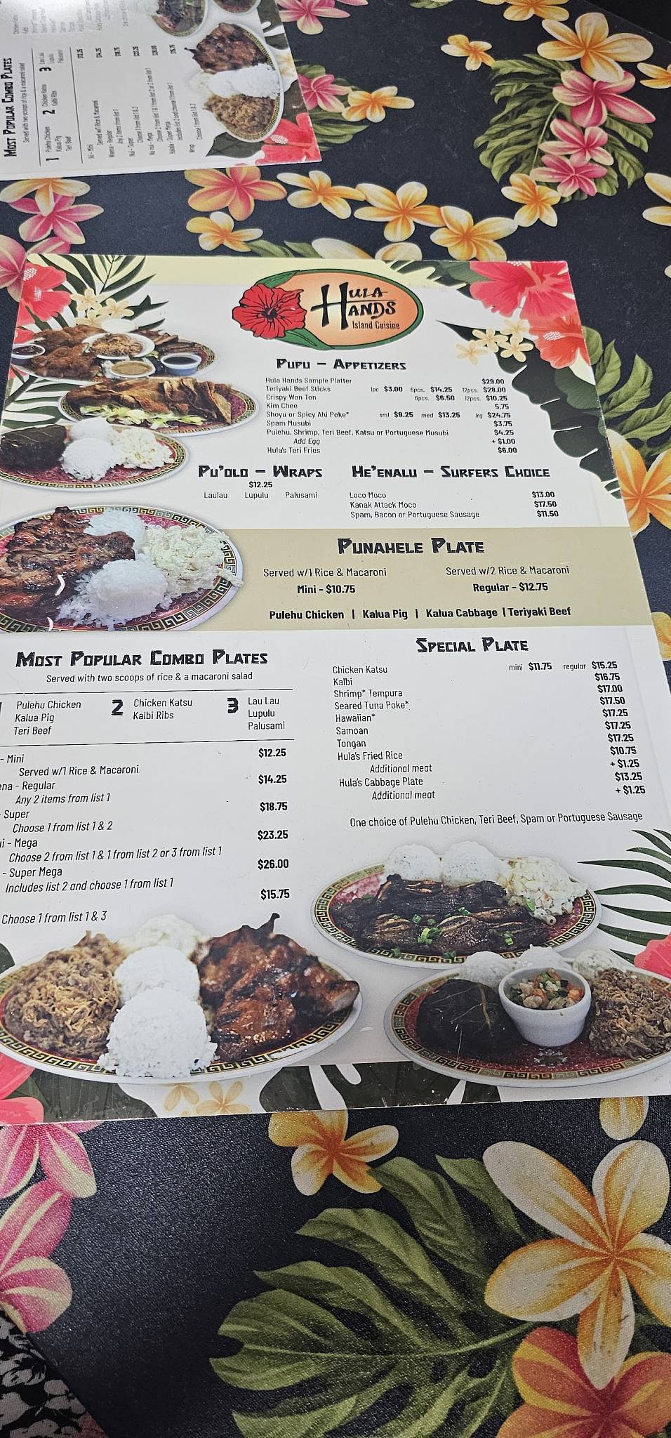 Menu at Hula Hands Restaurant, Anchorage, 501 W Fireweed Ln
