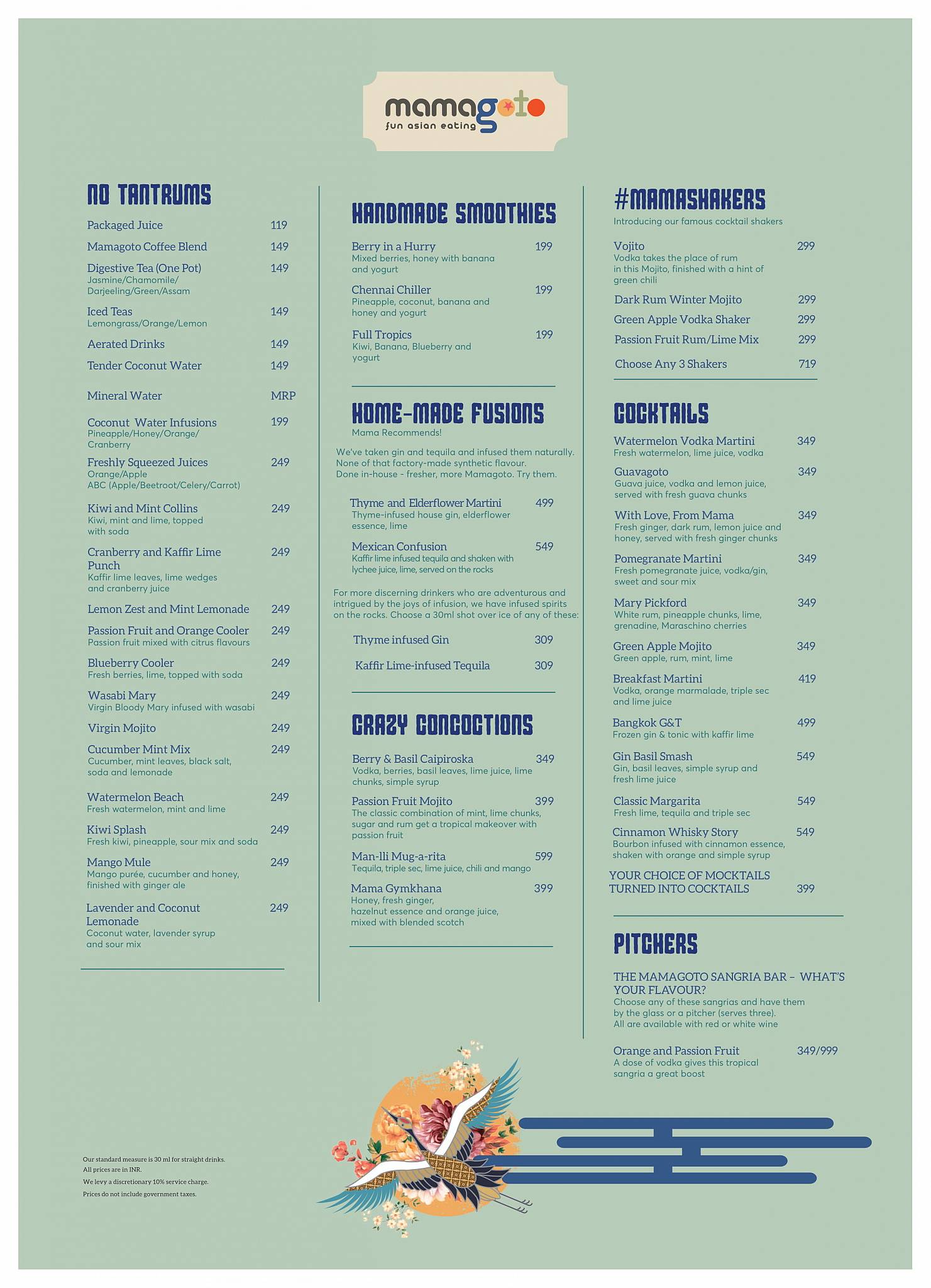 Menu at Mamagoto, Hyderabad, Ground Floor