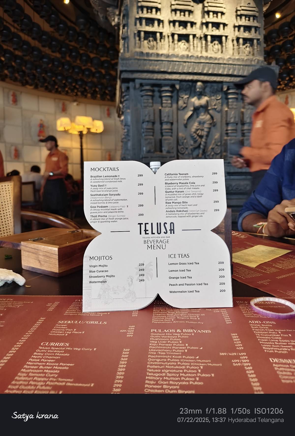 Menu at Telusa Telugu Kitchen and Bar, Hyderabad
