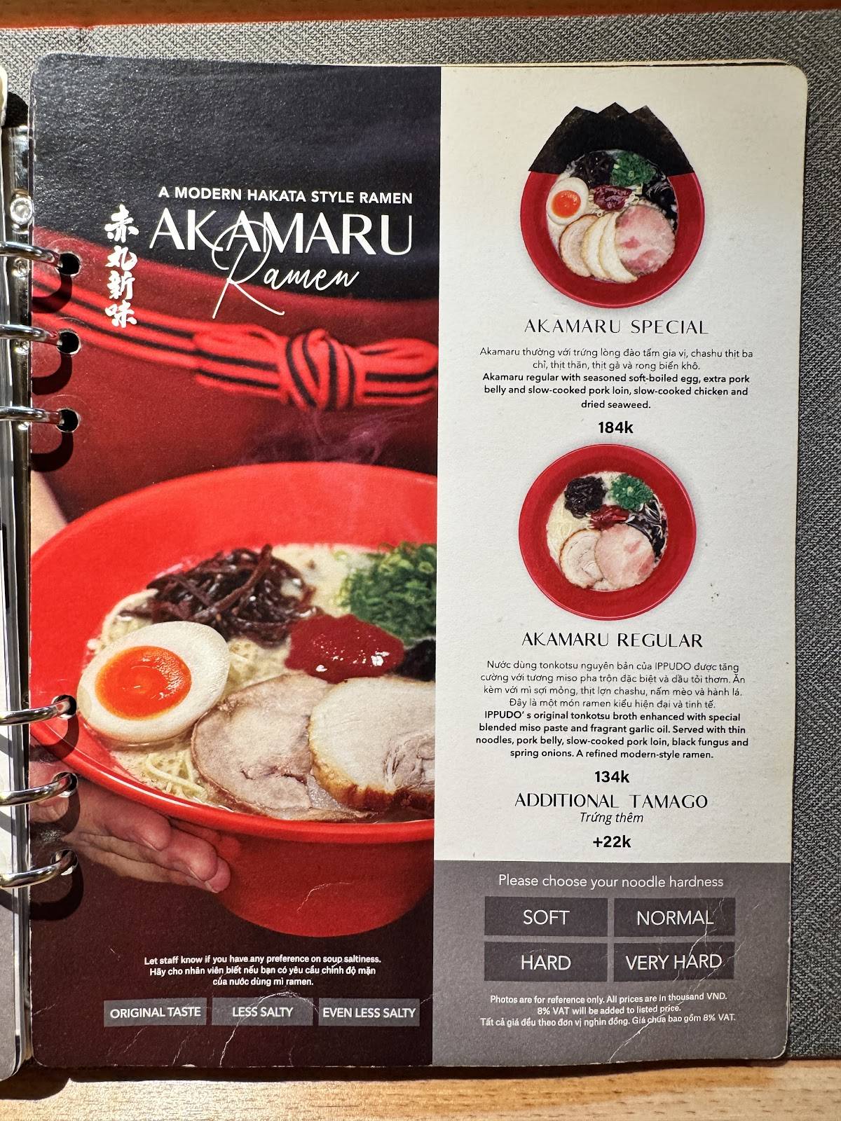 Menu at IPPUDO Le Thanh Ton Japanese Ramen Restaurant, Ho Chi Minh City ...