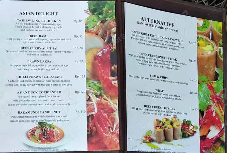 Menu at Ibu Rai Restaurant, Ubud