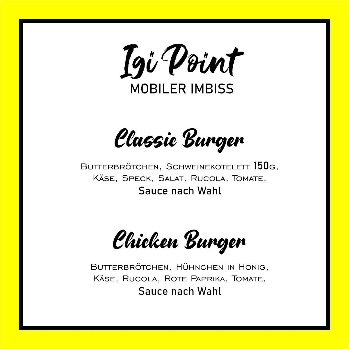 Menu at Igi Point restaurant, Usedom
