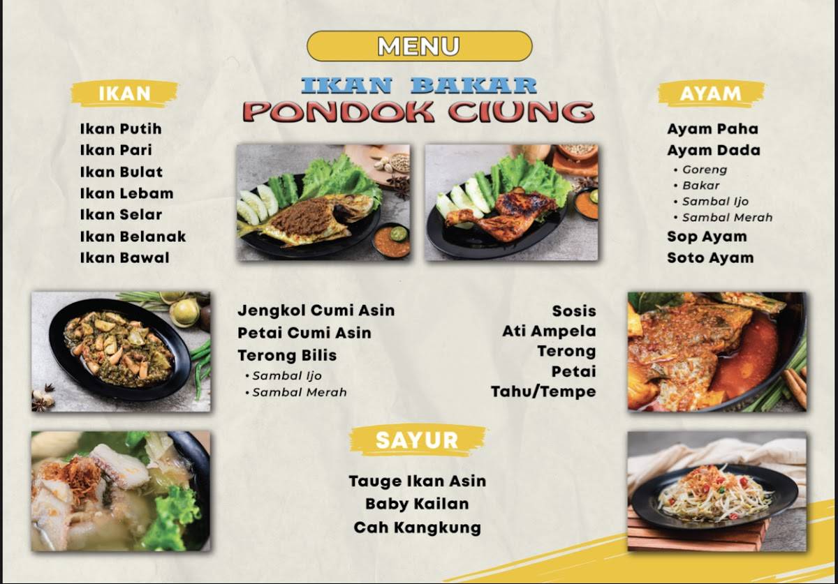 Menu at Ikan Bakar Pondok Ciung - Bengkong restaurant, Batam