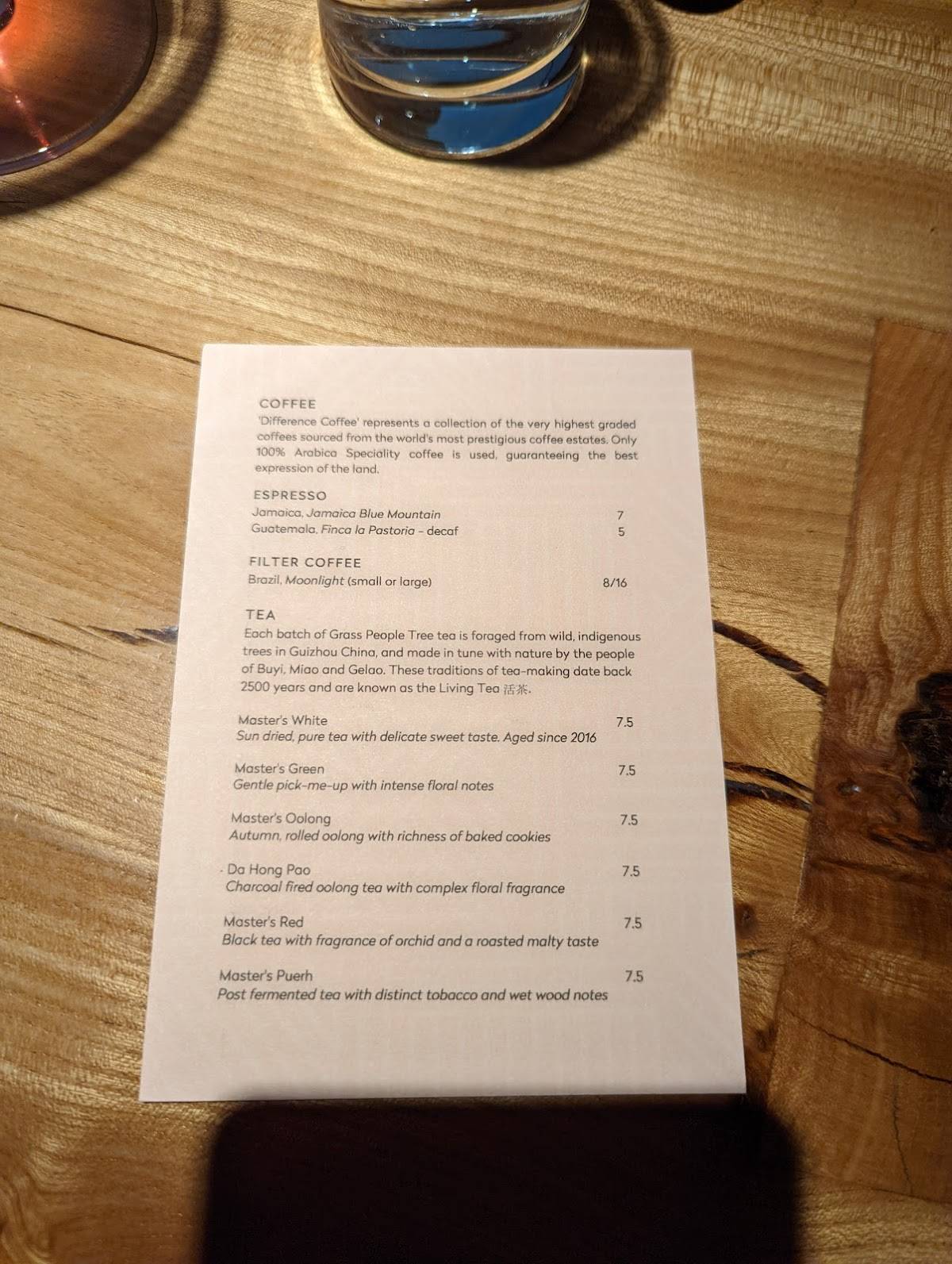 Menu at Ikoyi pub & bar, London, 180 Strand