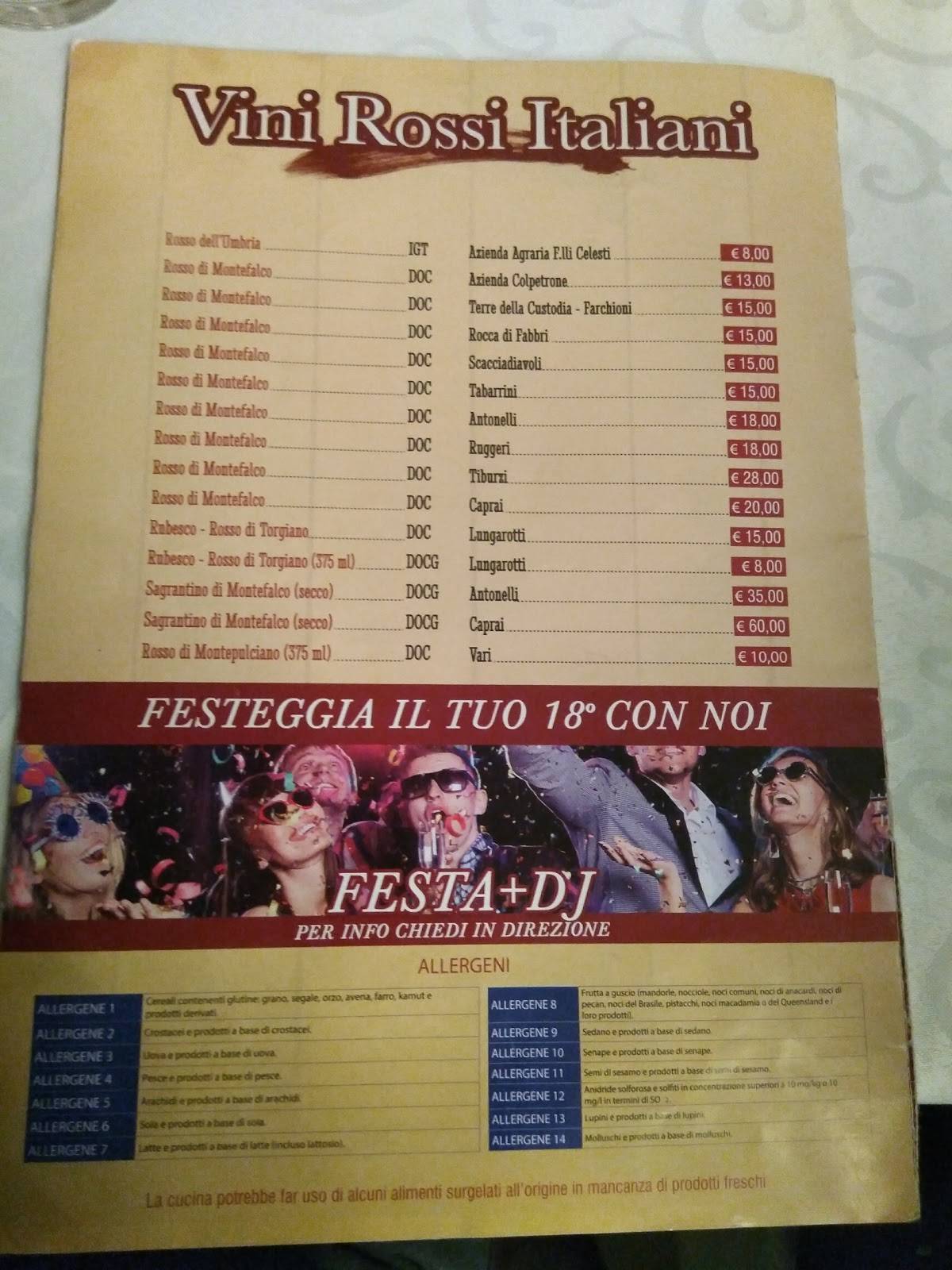 Menu da Ristorante Pizzeria Il Caminetto, Campello Sul Clitunno