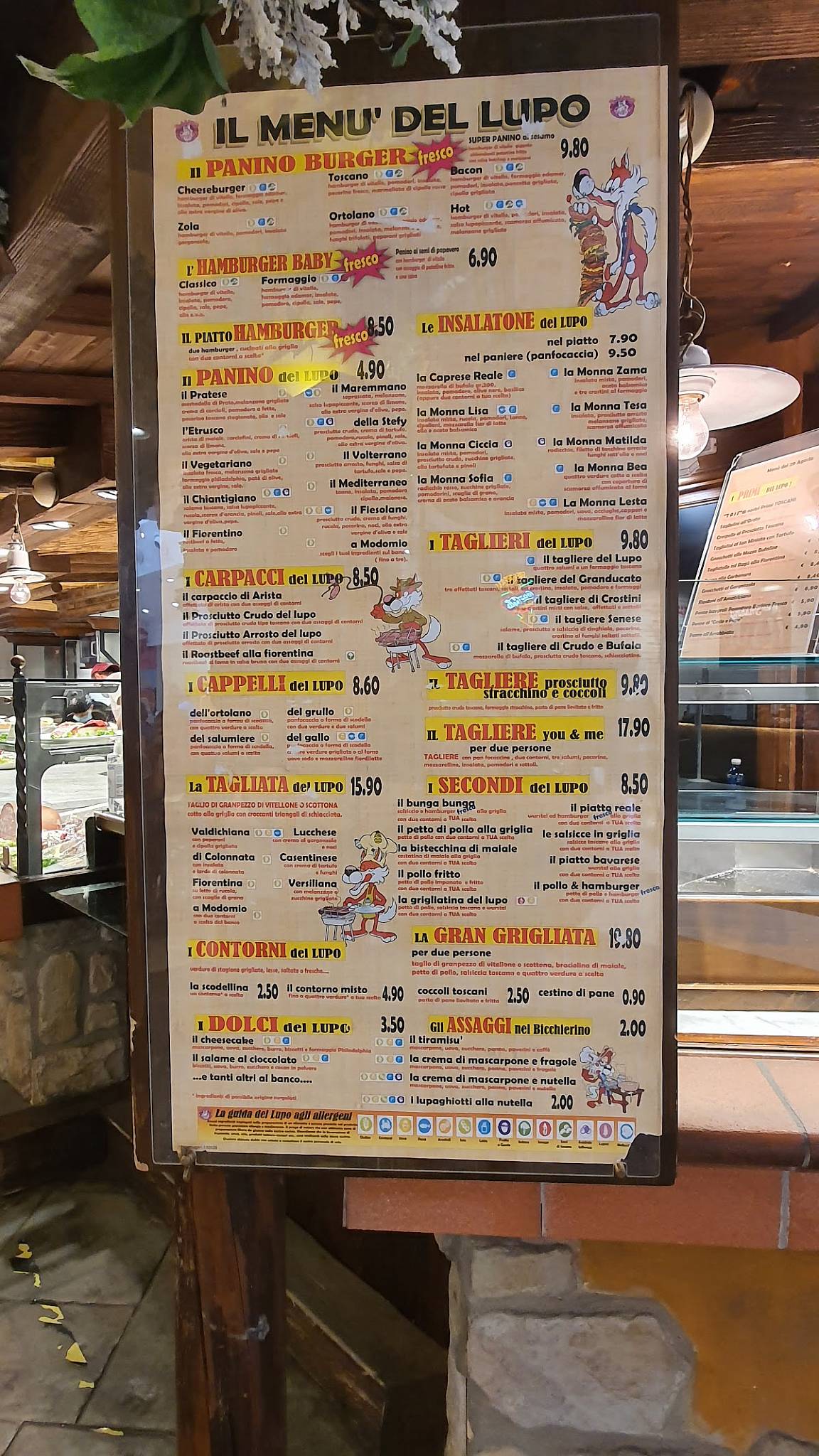 Menu da Il Lupo ristorante, Rozzano, Via Eugenio Curiel