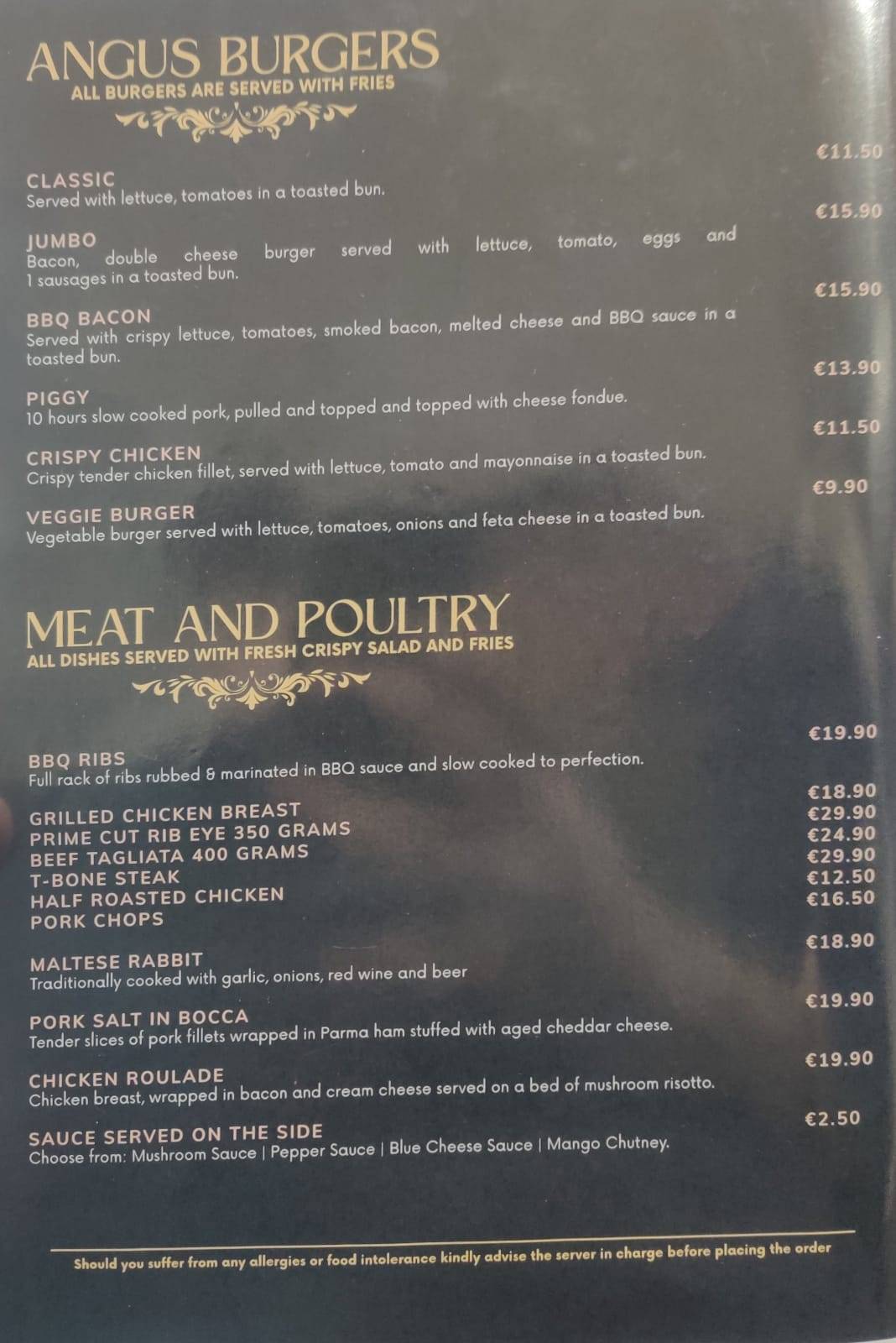 Menu at Illusions Bar And Restaurant, Birżebbuġa