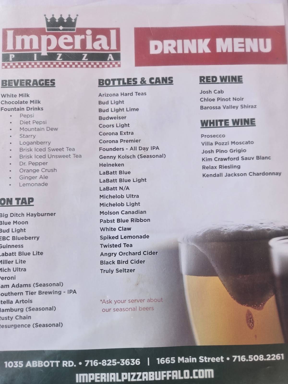 Menu at Imperial Pizza - Abbott Road pizzeria, Buffalo, Abbott Rd