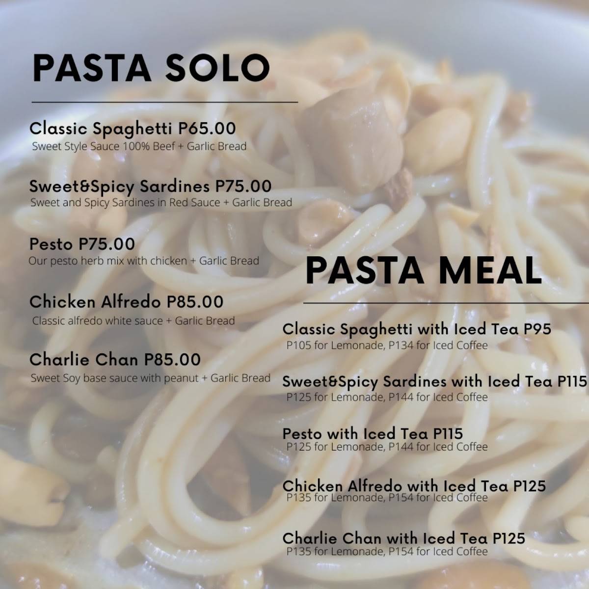 Menu at InOut Cafe, Parañaque