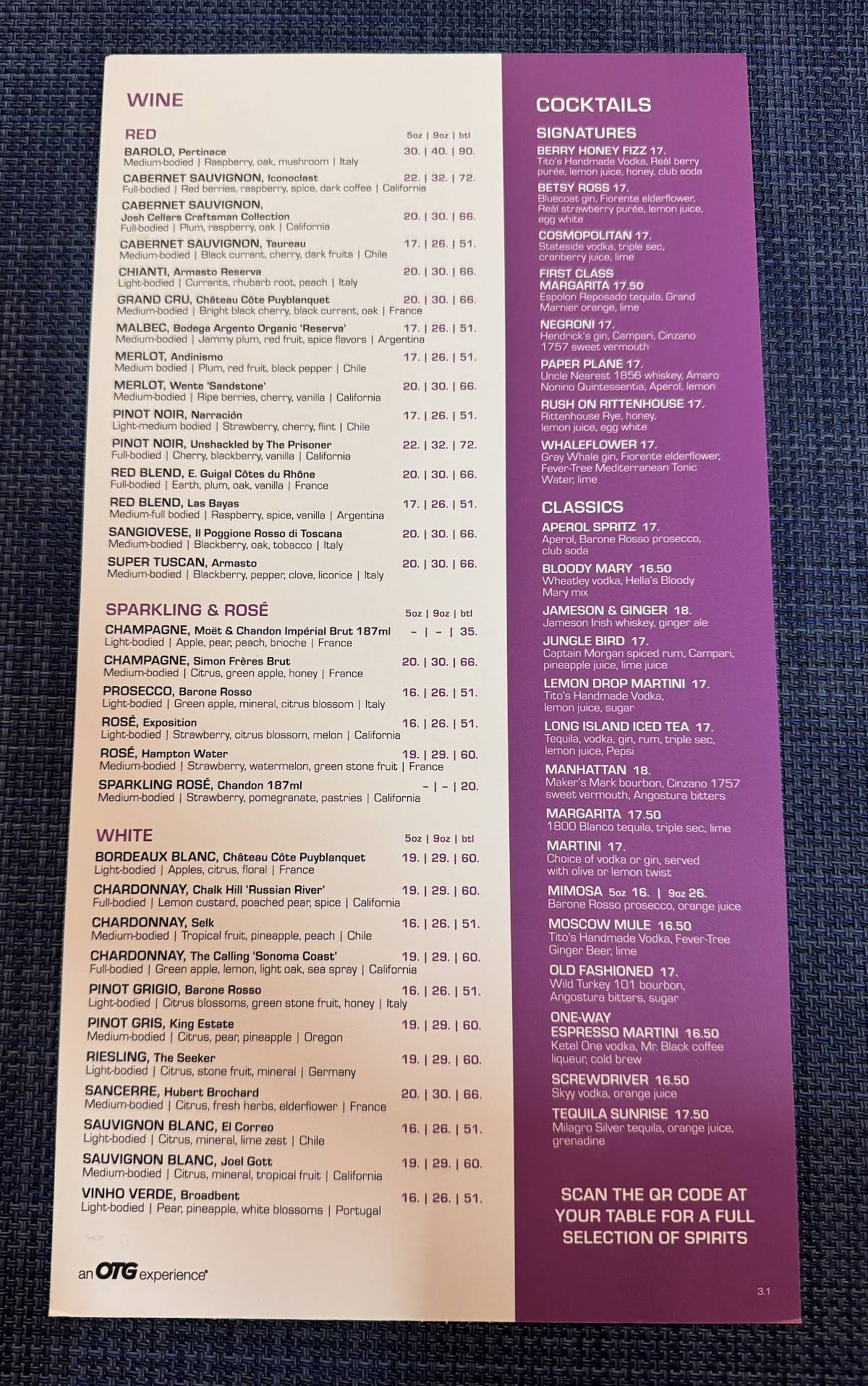 Menu at Independence Prime steakhouse, Philadelphia, Essington Ave B ...