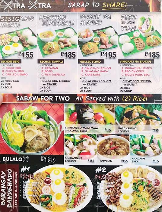 Menu at Inihaw Express restaurant, Quezon City, SM North EDSA Building
