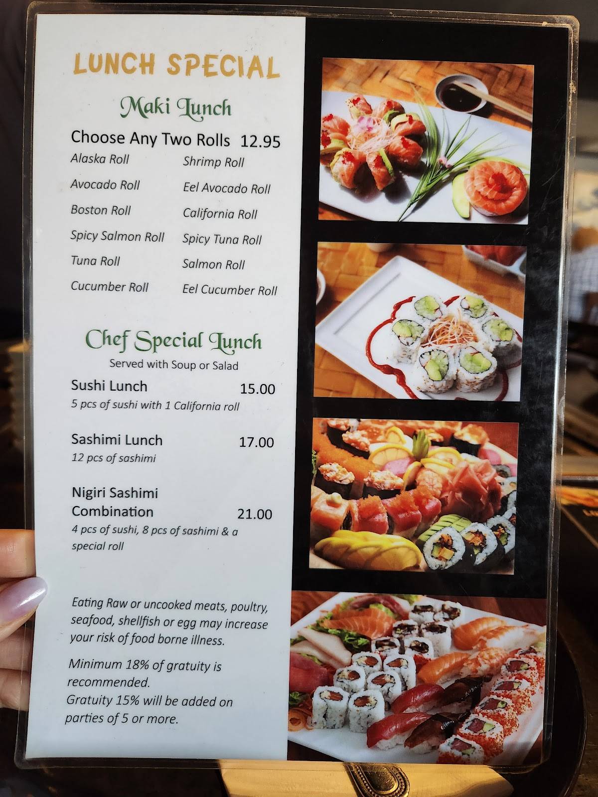 Menu at Iron Chef Japanese Steakhouse, Pickerington