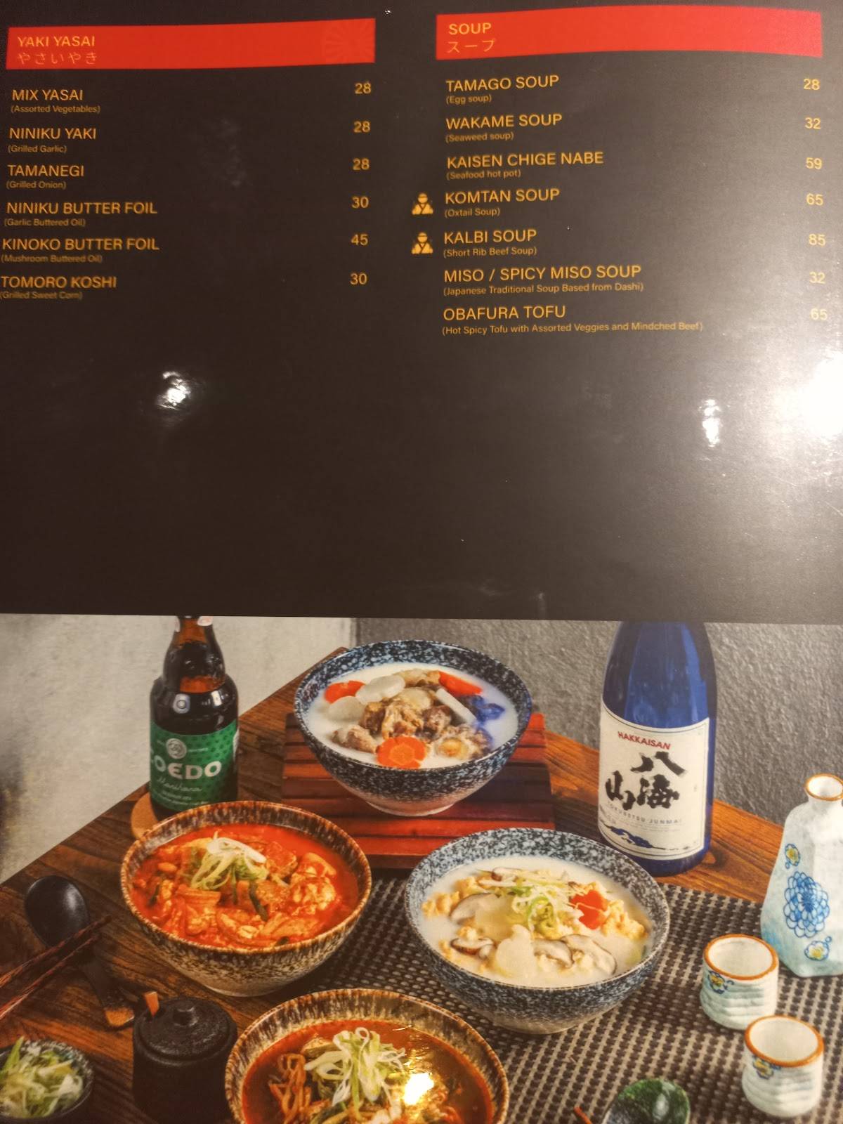 Menu at Ironiku Japanese Restaurant, South Jakarta