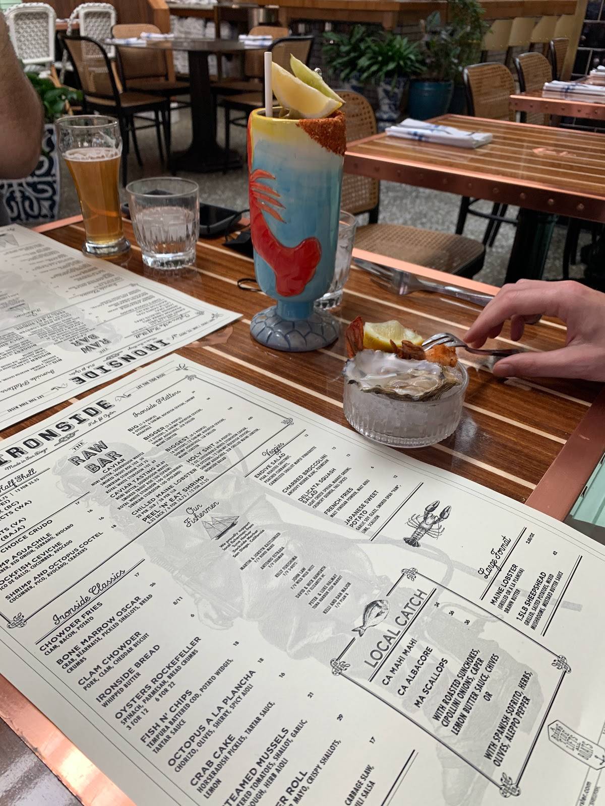 Menu at Ironside Fish & Oyster Bar, San Diego, India St