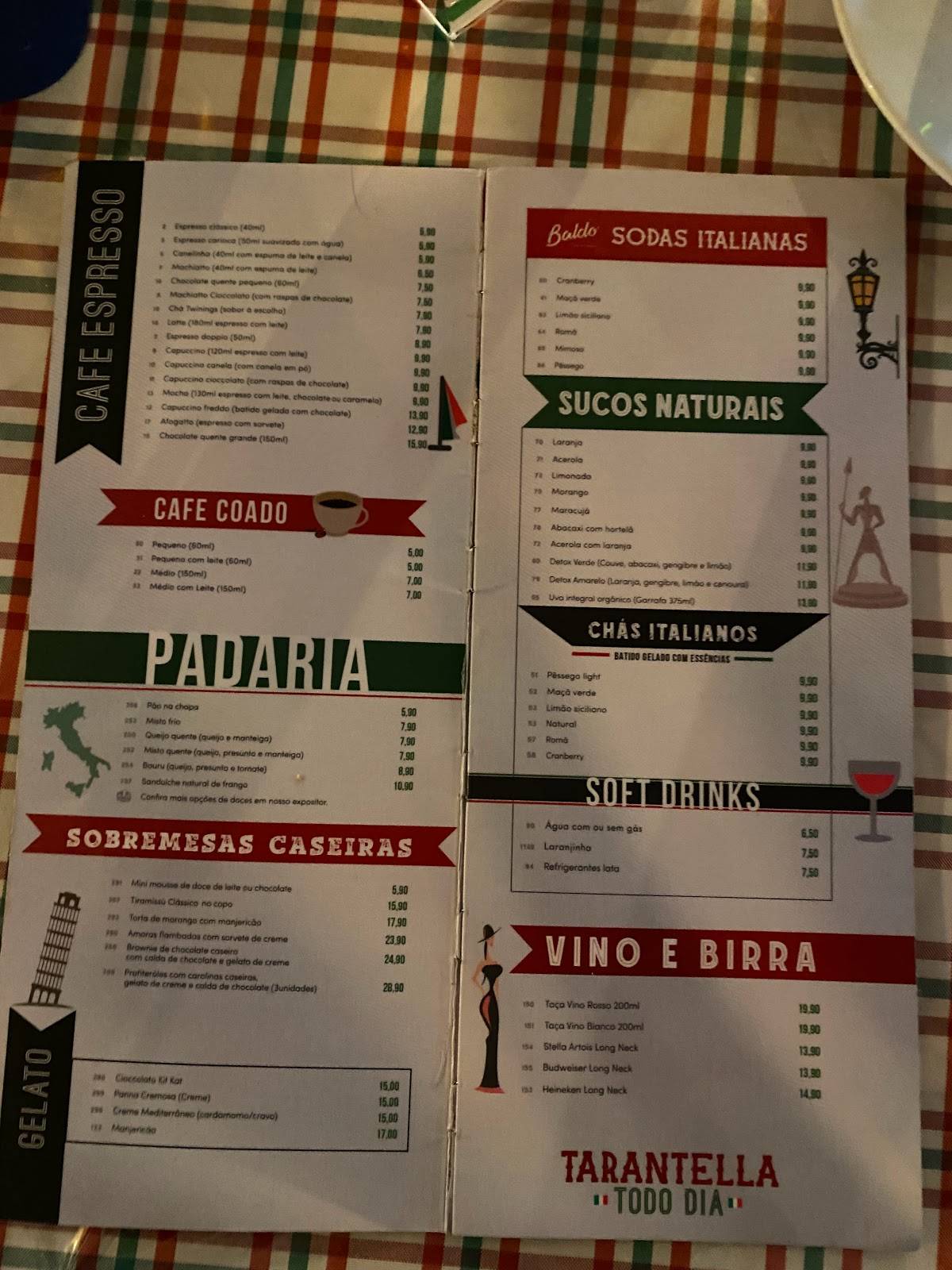 Menu em Italy Caffé Juvevê restaurante, Curitiba, R. Rocha Pombo