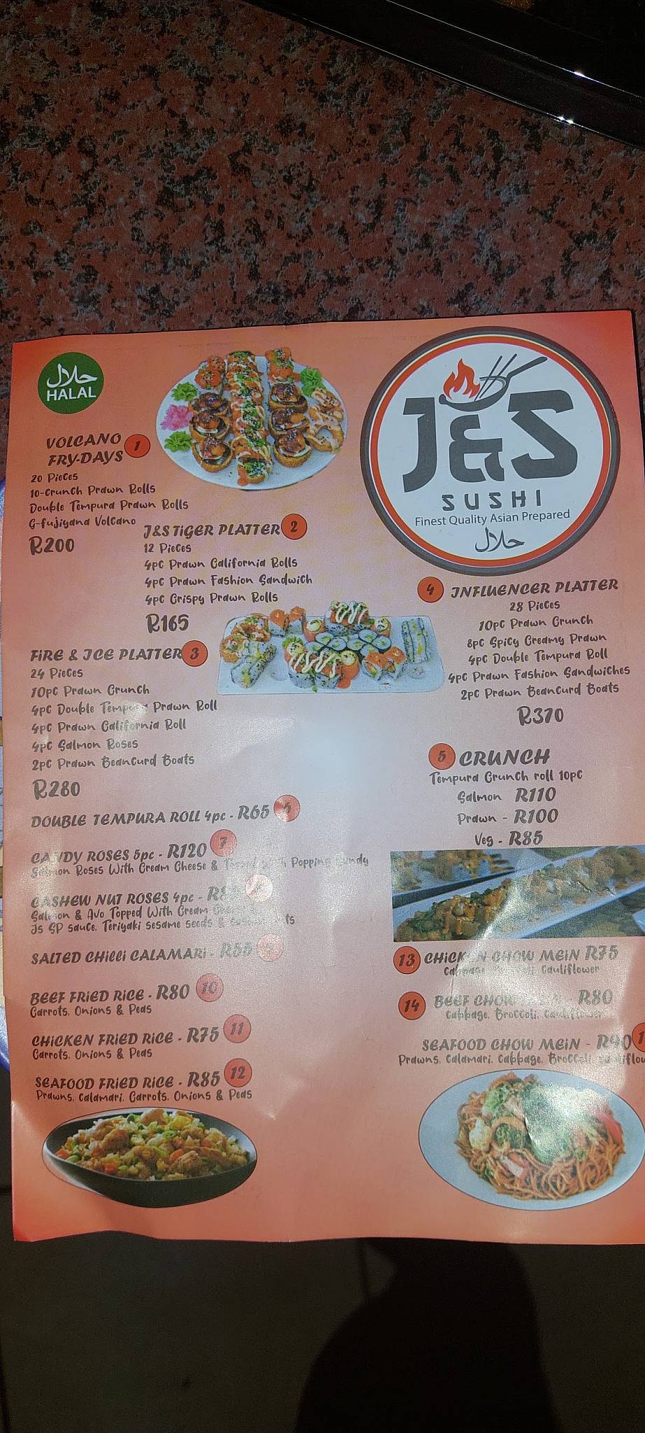 Menu at J&S SUSHI NORWOOD restaurant, Johannesburg