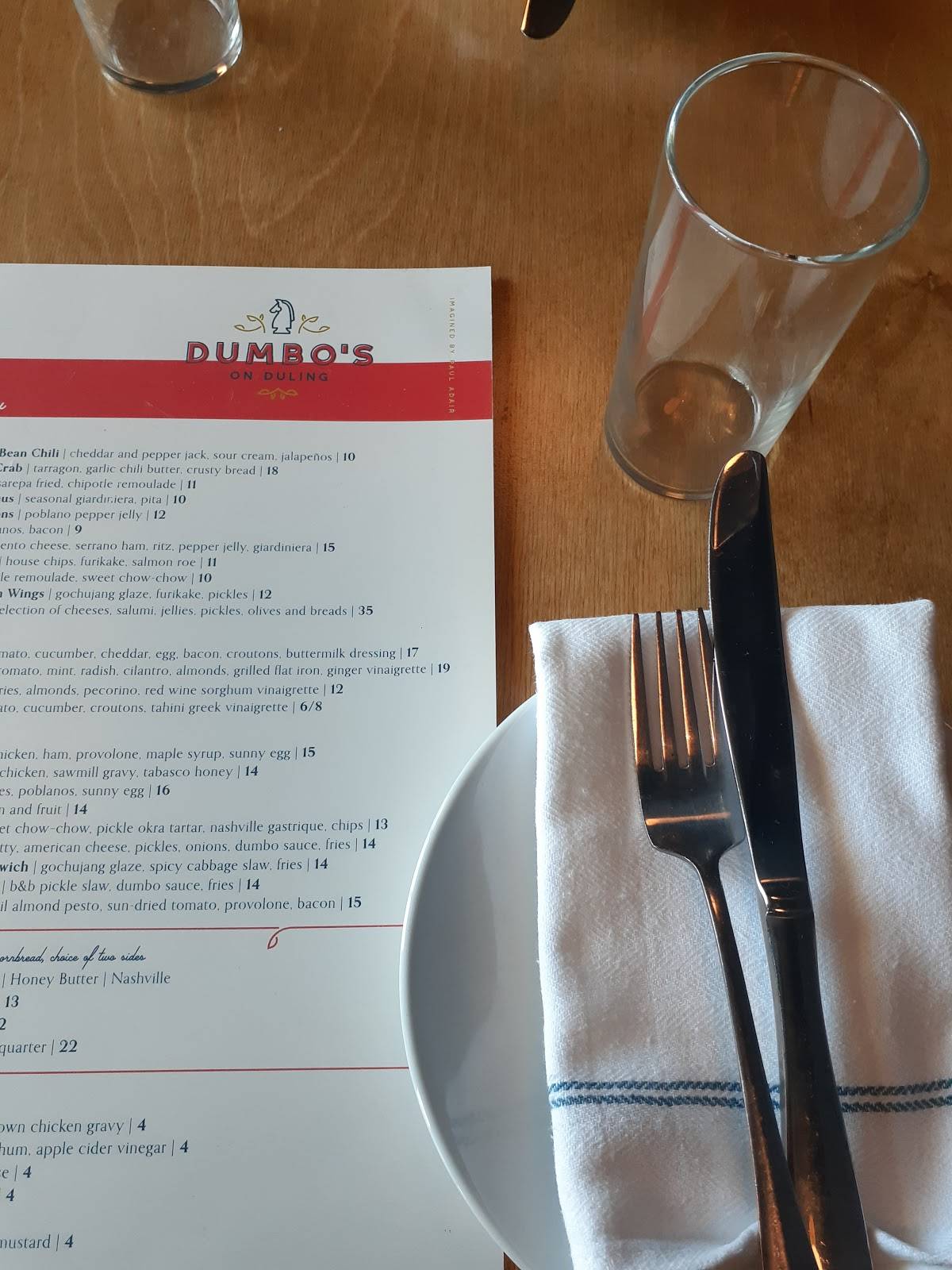 Menu at Dumbo's on Duling pub & bar, Jackson