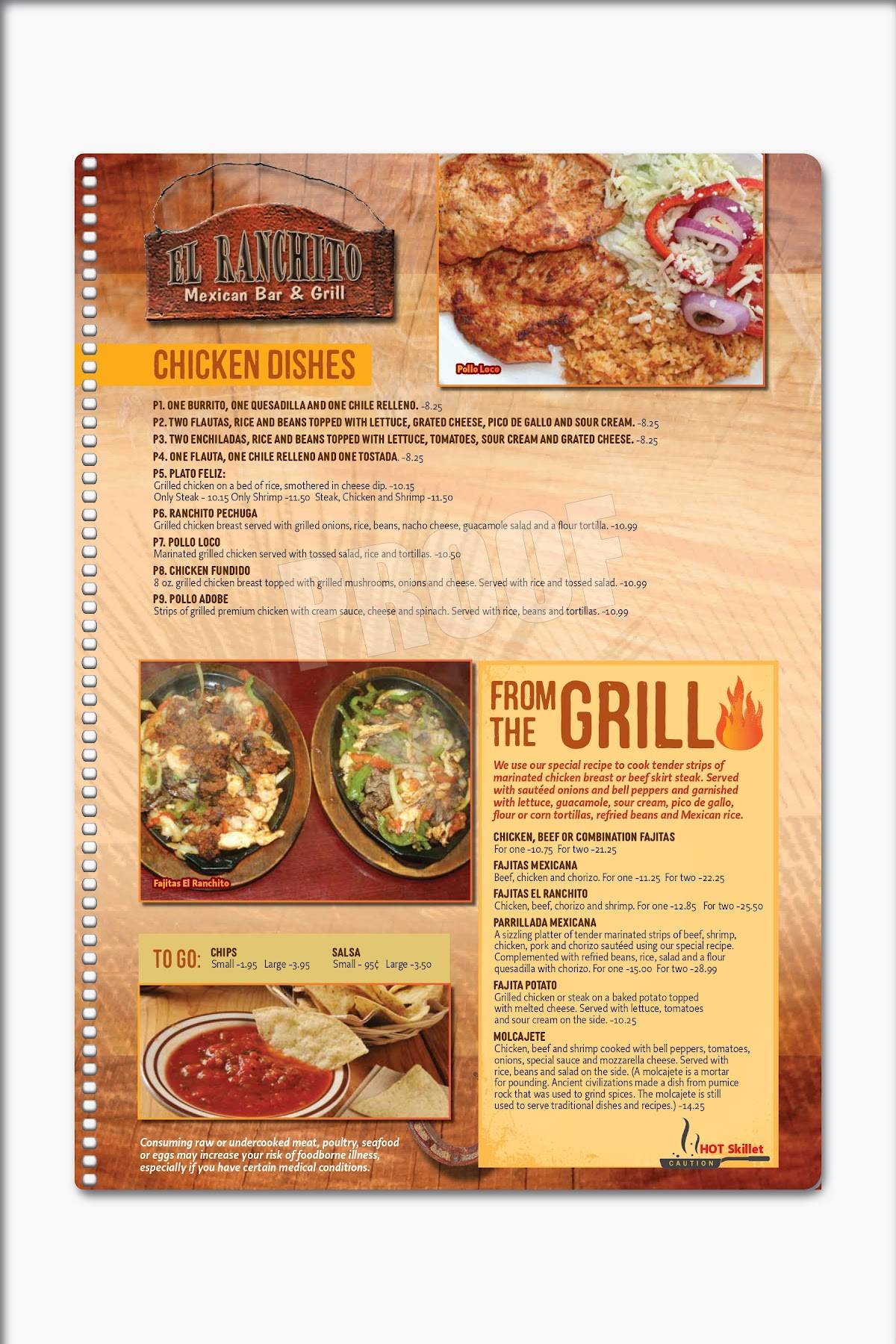 Menu at El Ranchito restaurant, Madison