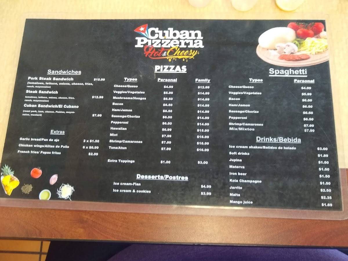 Menu at CUBAN PIZZERIA, Jacksonville, -2 University Blvd S
