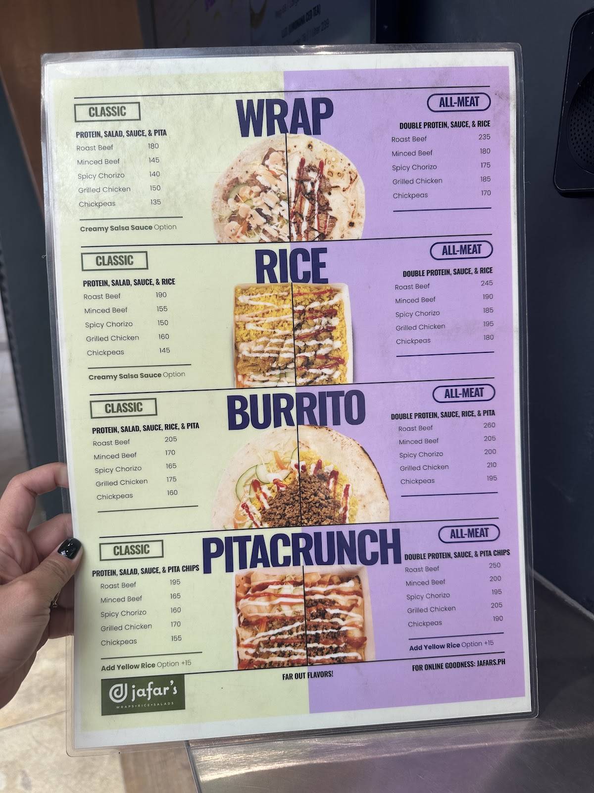 Menu at Jafar's Shawarma - Banilad Town Centre restaurant, Cebu City