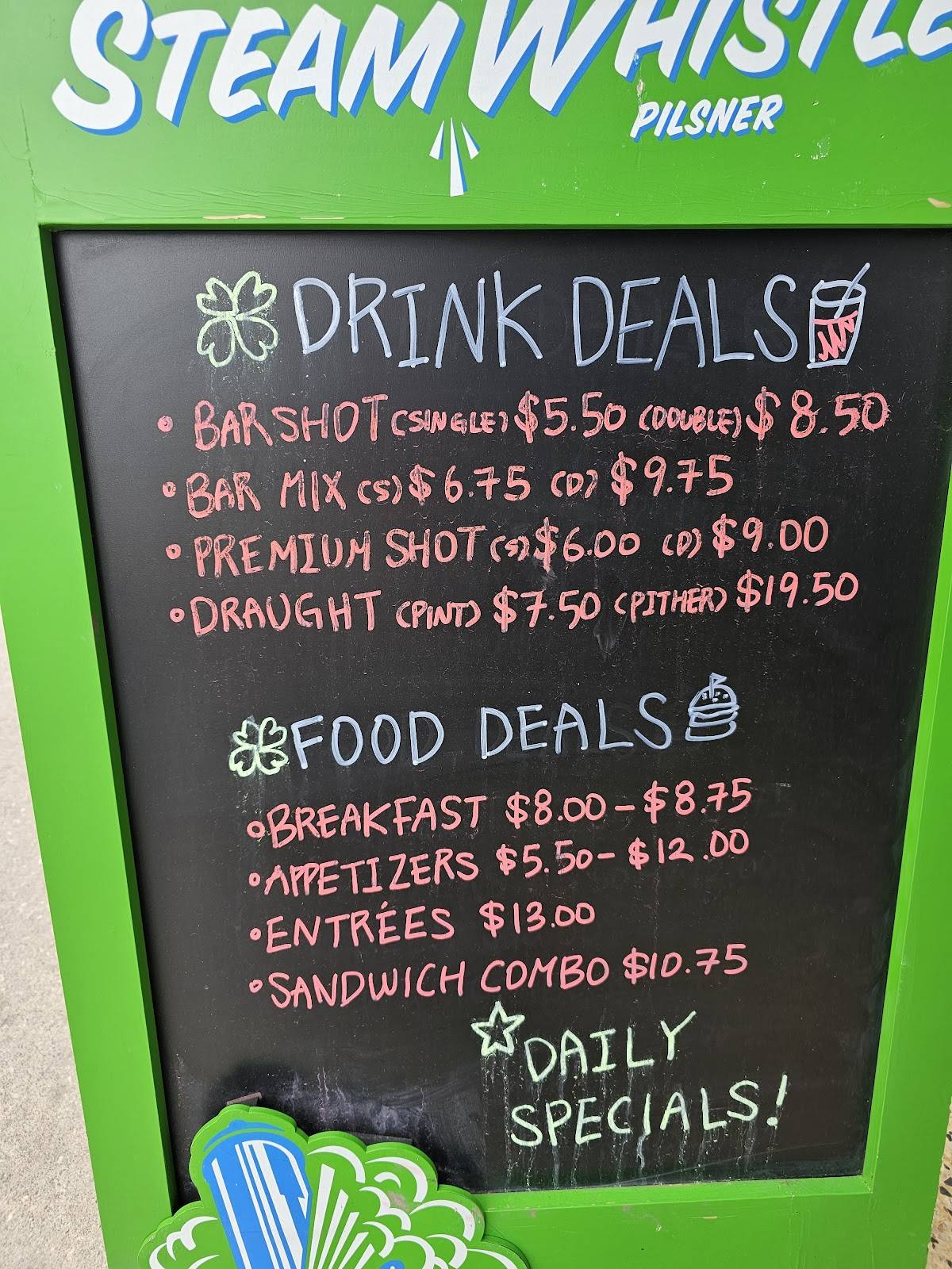 Carta del pub y bar Java House, Toronto, 537 Queen St W