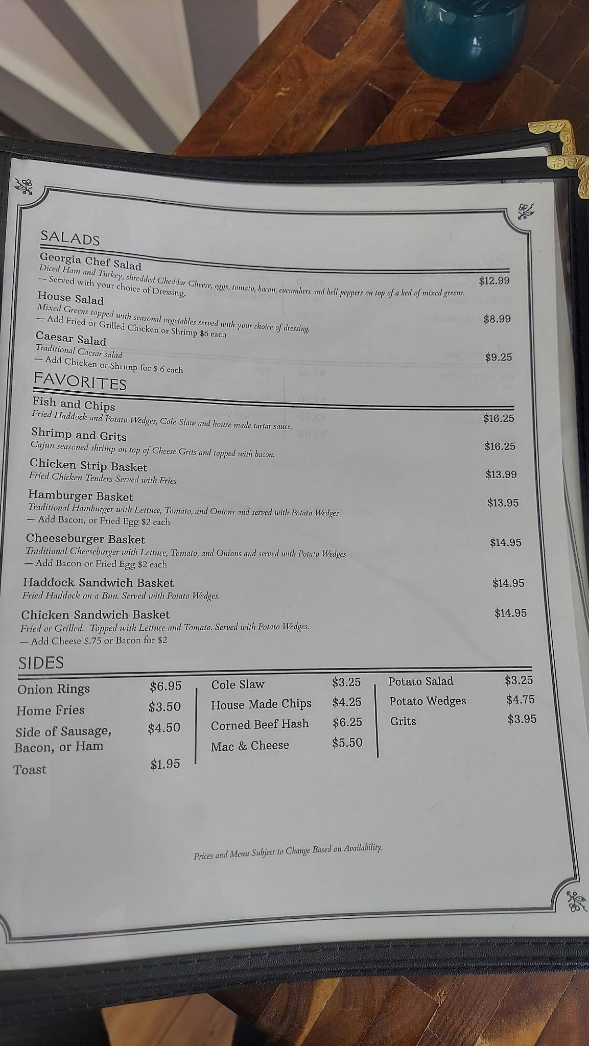 Menu at Jodie's Cafe and Bakery, Wiscasset
