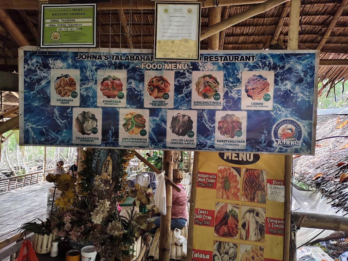 Menu at Johna Talabahan restaurant, Ilog