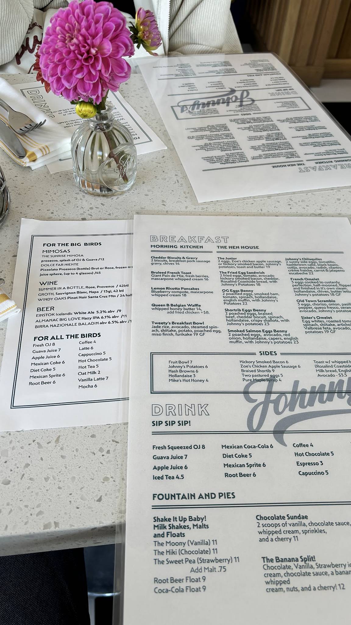 Menu at Johnny’s Half Moon Bay restaurant, Half Moon Bay