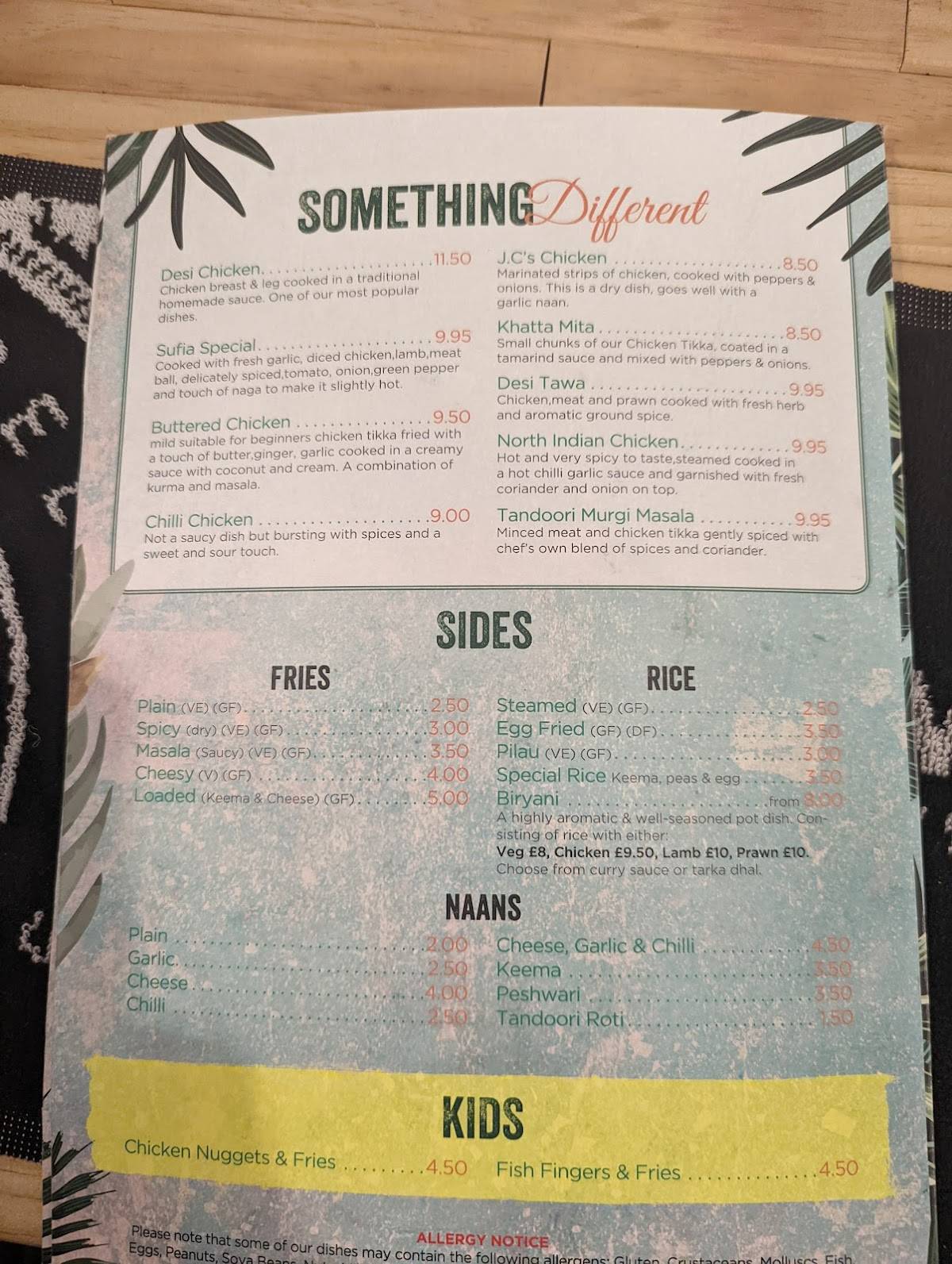 Menu at Jolly Collier pub & bar, Willenhall, Jolly Colliers