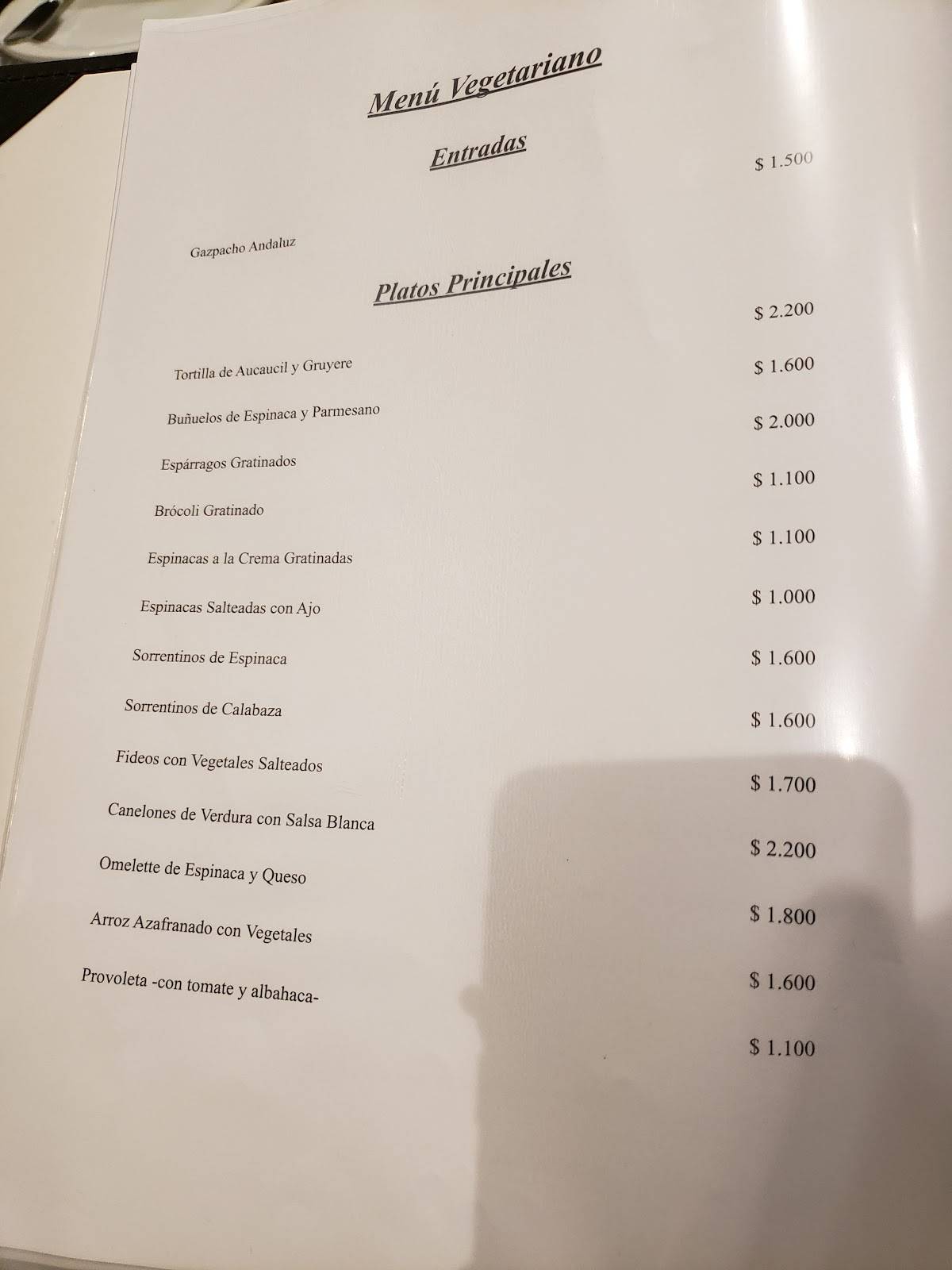 Menu at José Luis Restaurante, Buenos Aires, Av. Pres. Manuel Quintana 456