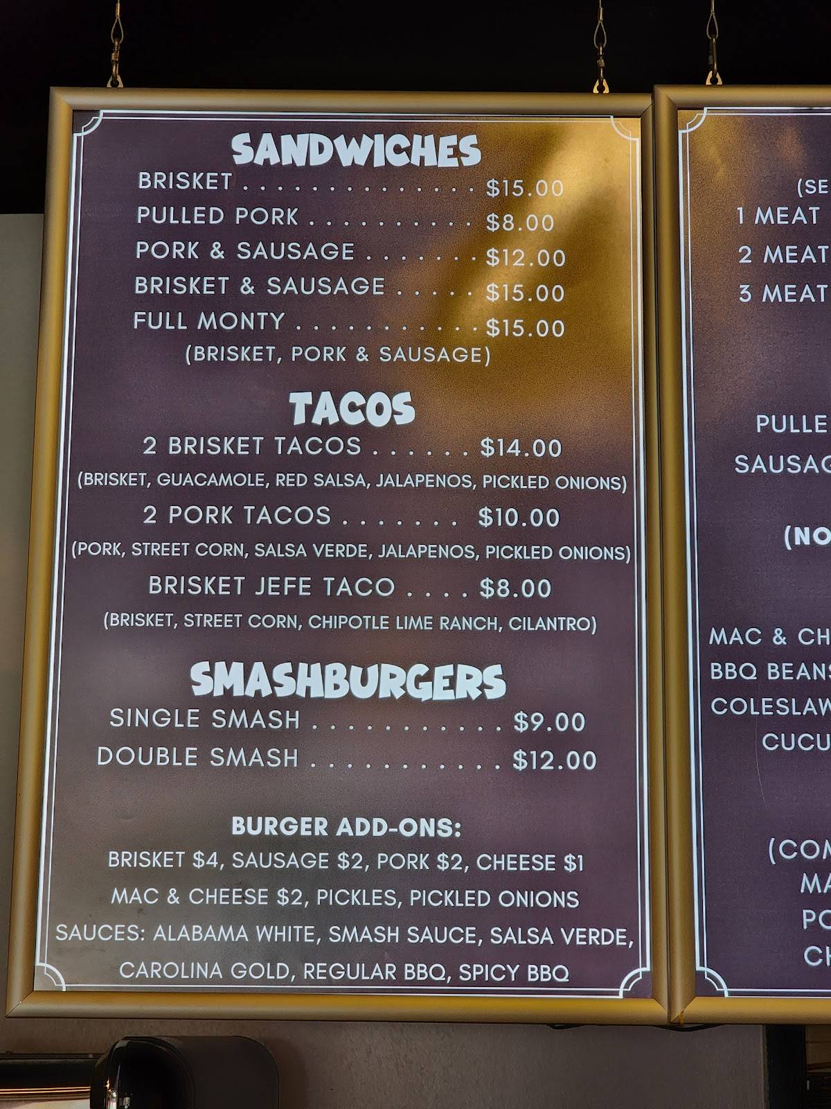 Menu at J's Smokehouse BBQ, Omaha