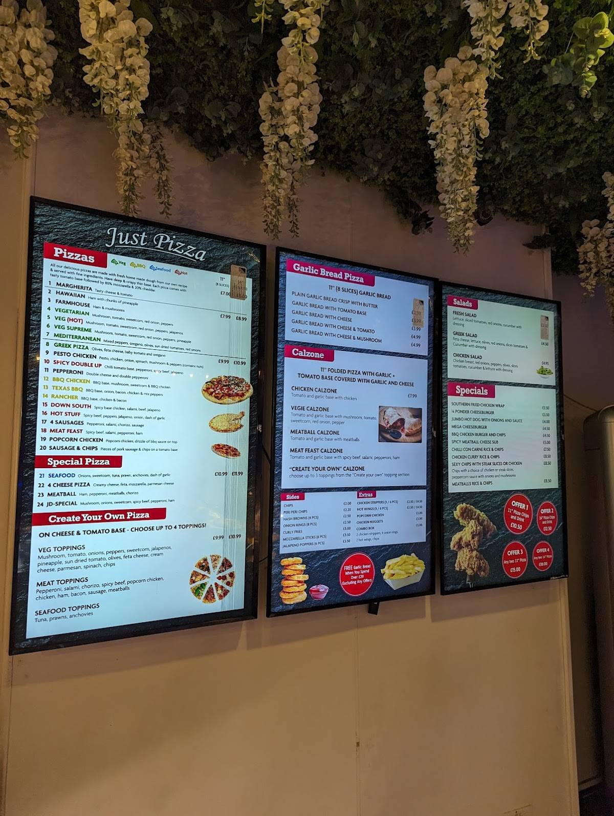 Menu at Just Desserts Bakery and Pizzeria, Stockport, 203a Bramhall Ln