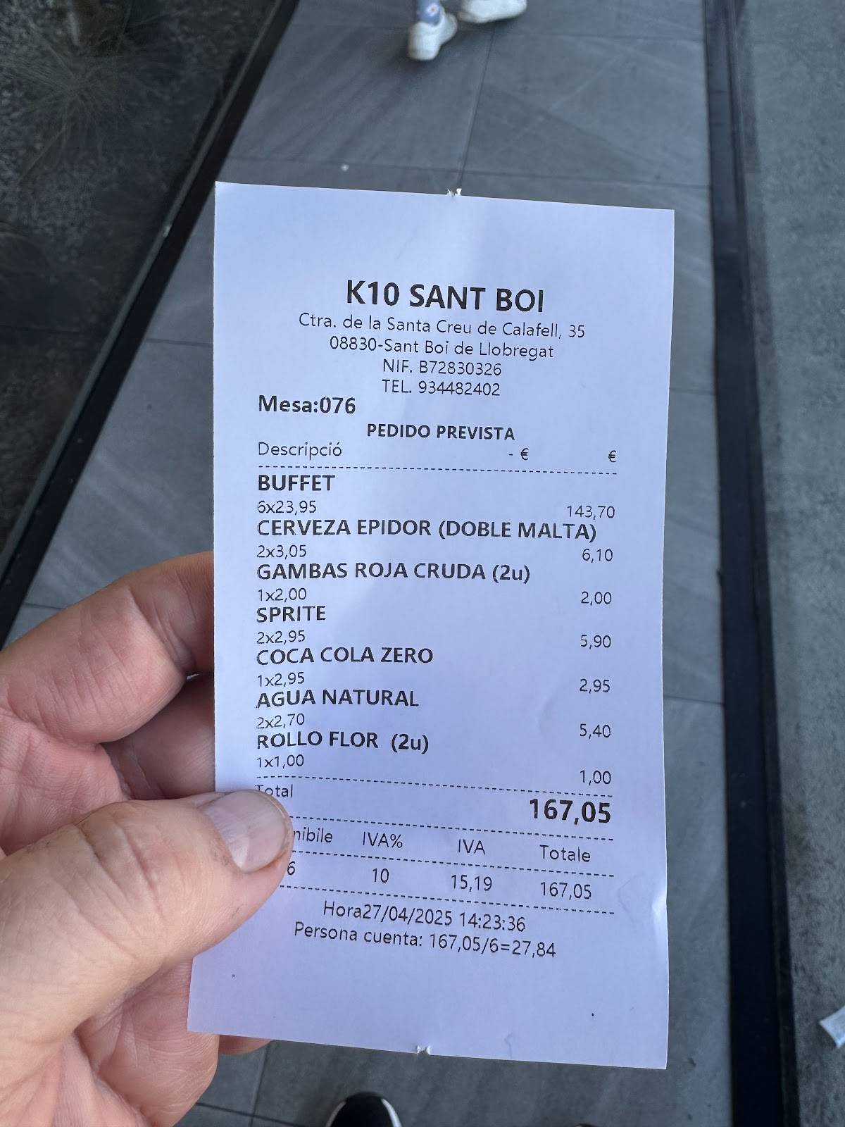 Carta del restaurante K10 Sushi Sant Boi, San Baudilio del Llobregat