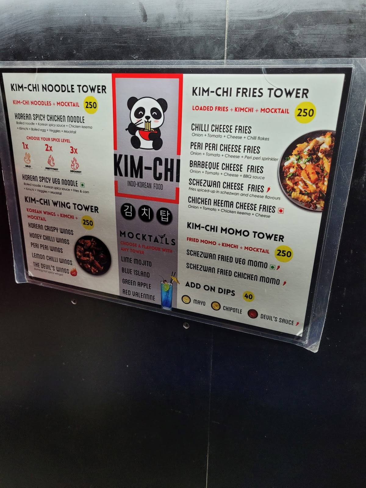 Menu at KIM-CHI Tower, Chennai