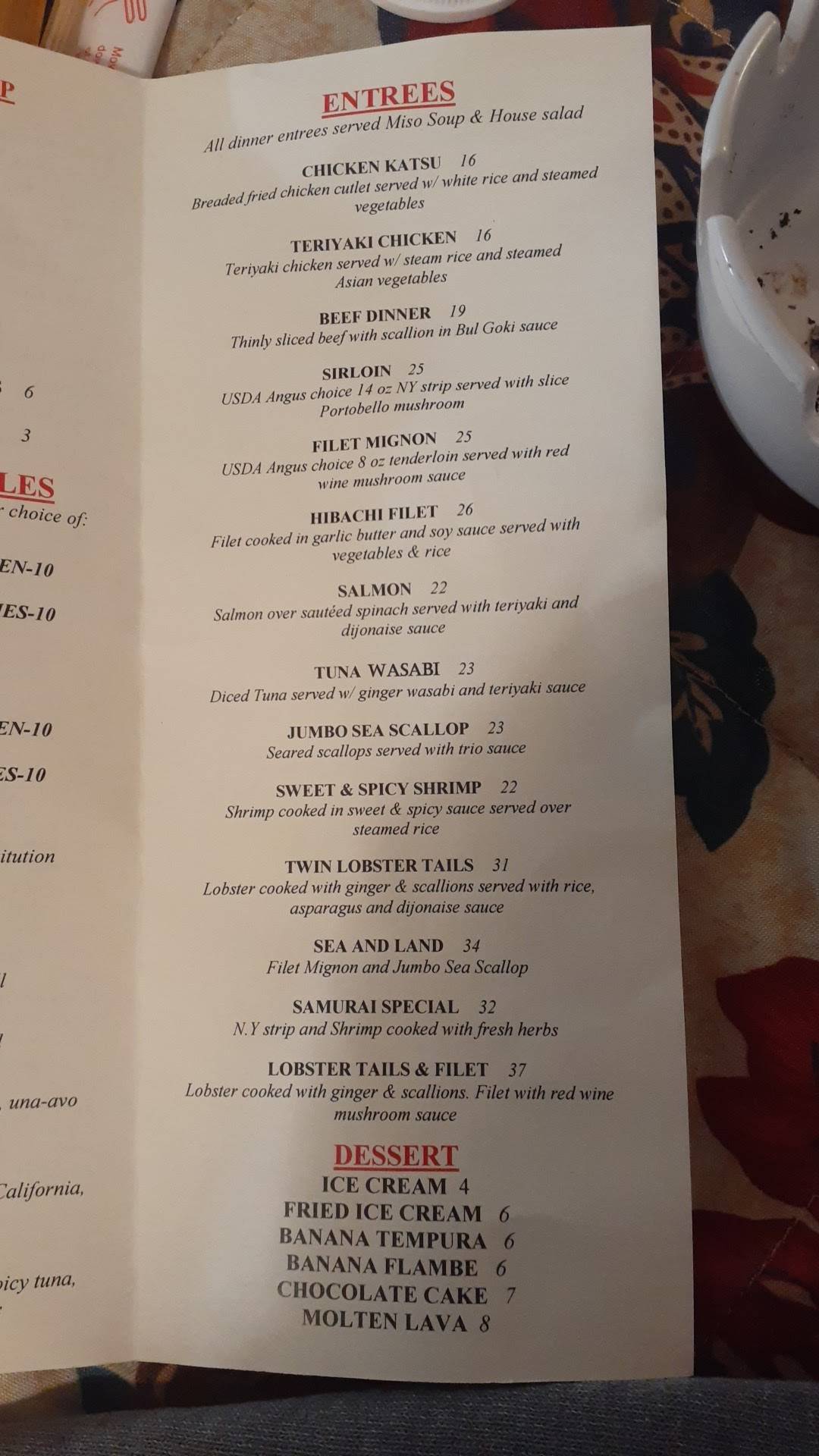 Menu at Kaizen Sushi Bar & Grill, Sturbridge