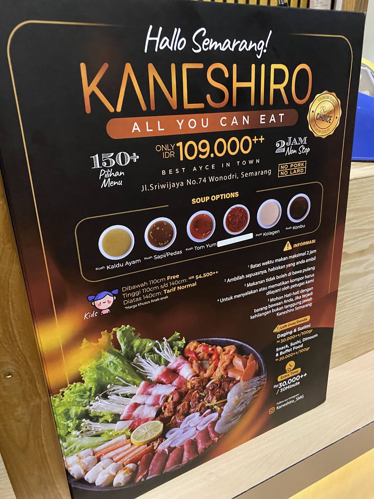 Menu at Kaneshiro Resto All You Can Eat - Semarang restaurant, Semarang
