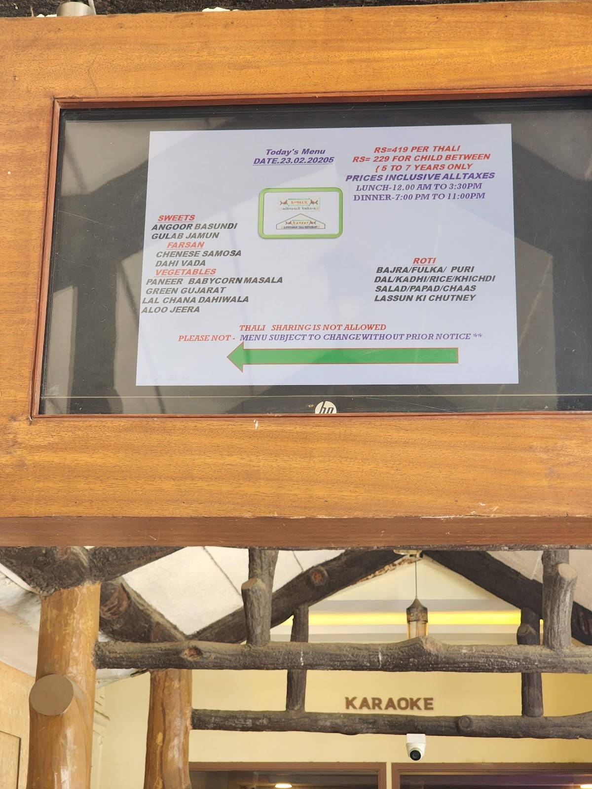 Menu at Kansar Kathiyawadi Thali Restaurant, Mira Bhayandar