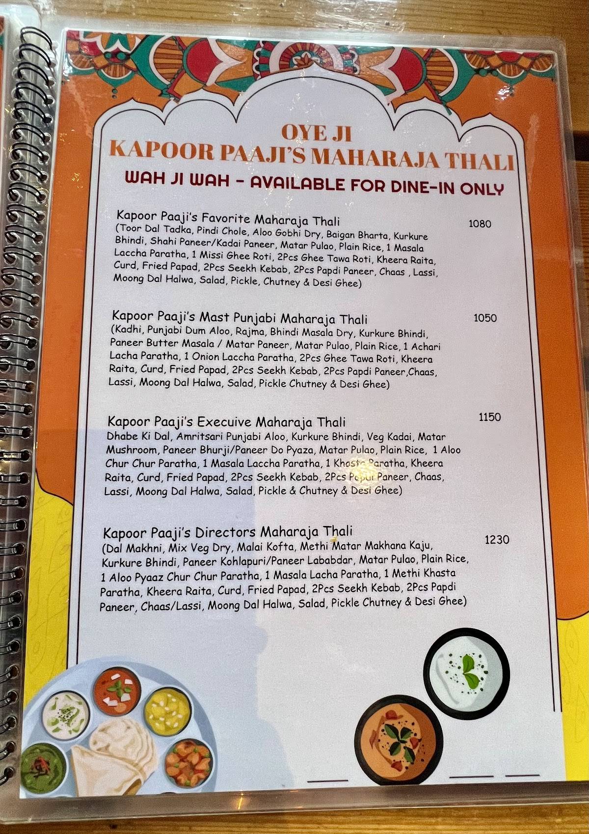 Menu at Kapoor's Cafe - Banjara Hills, Hyderabad, 5th floor