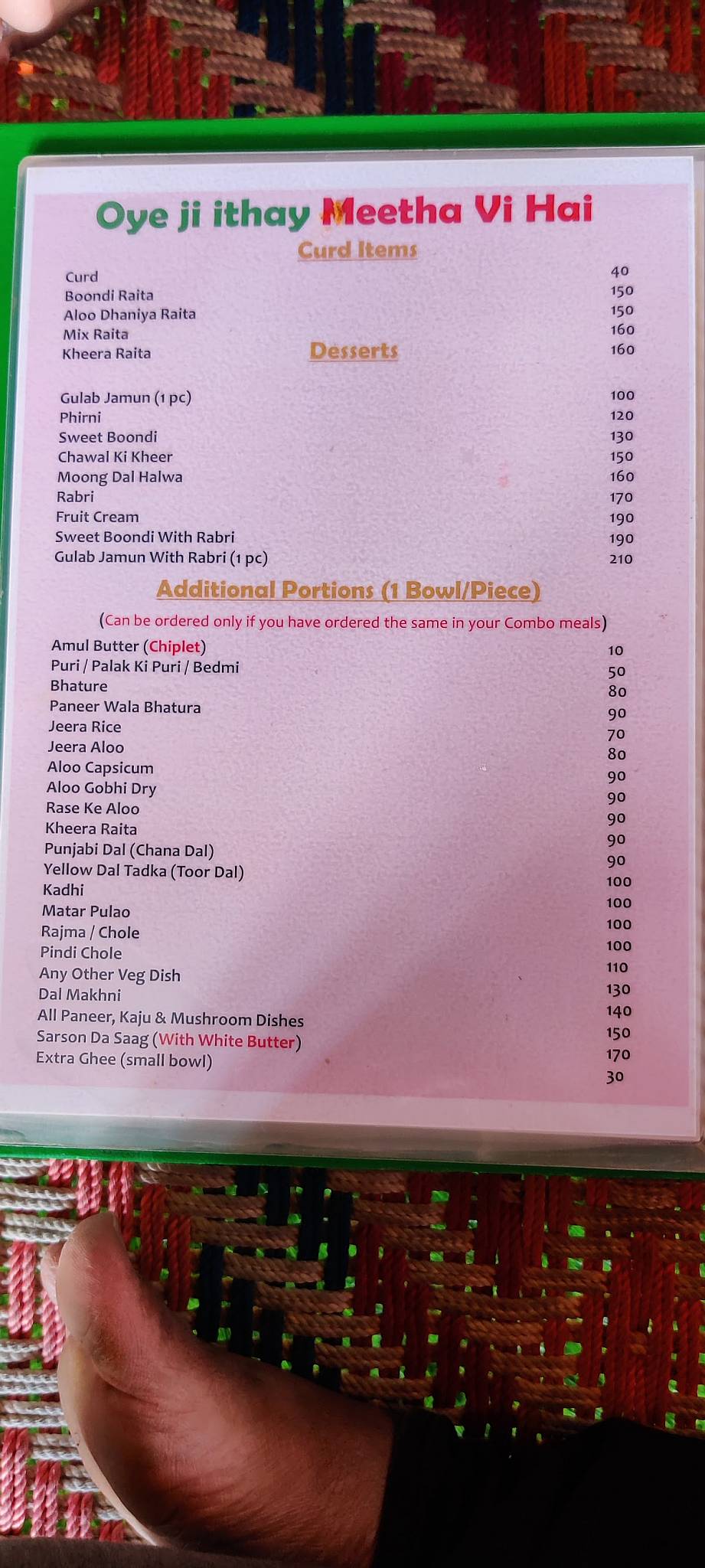 Menu at Kapoor's Cafe - Banjara Hills, Hyderabad, 5th floor