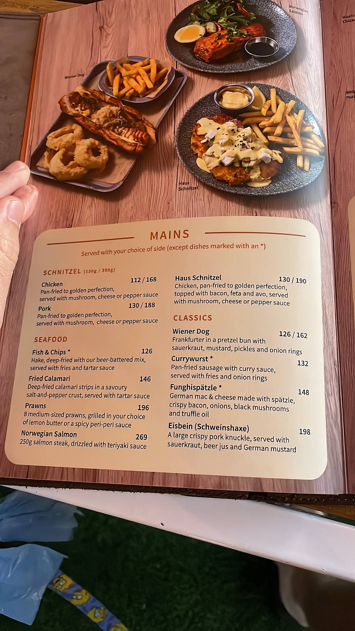 Menu at Kapstadt Brauhaus Steenberg restaurant, Cape Town