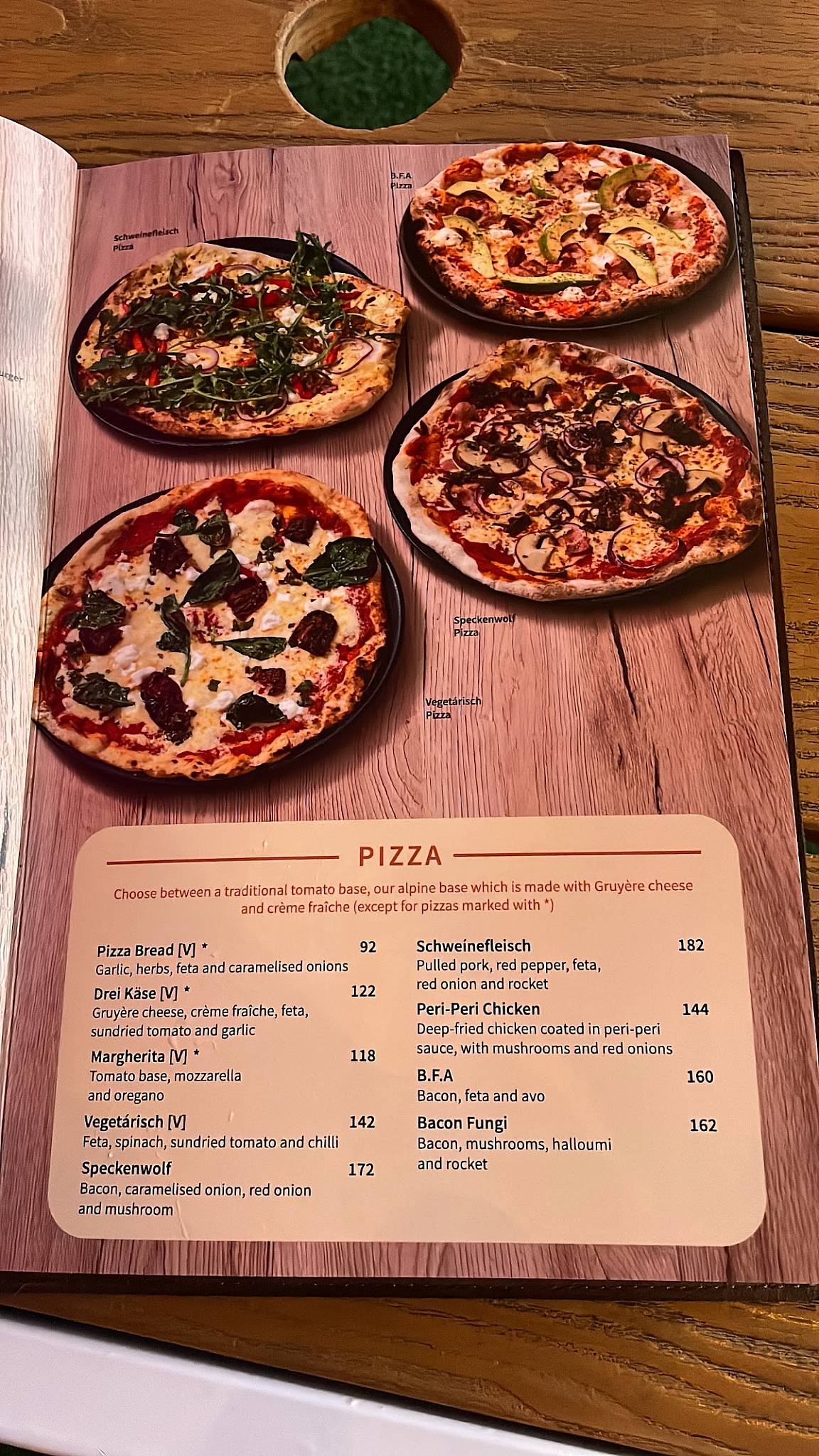 Menu at Kapstadt Brauhaus Steenberg restaurant, Cape Town