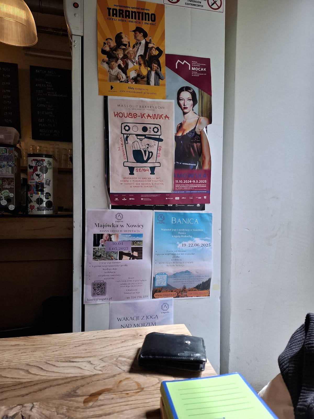 Menu at Karma Coffee Roastery cafe, Kraków