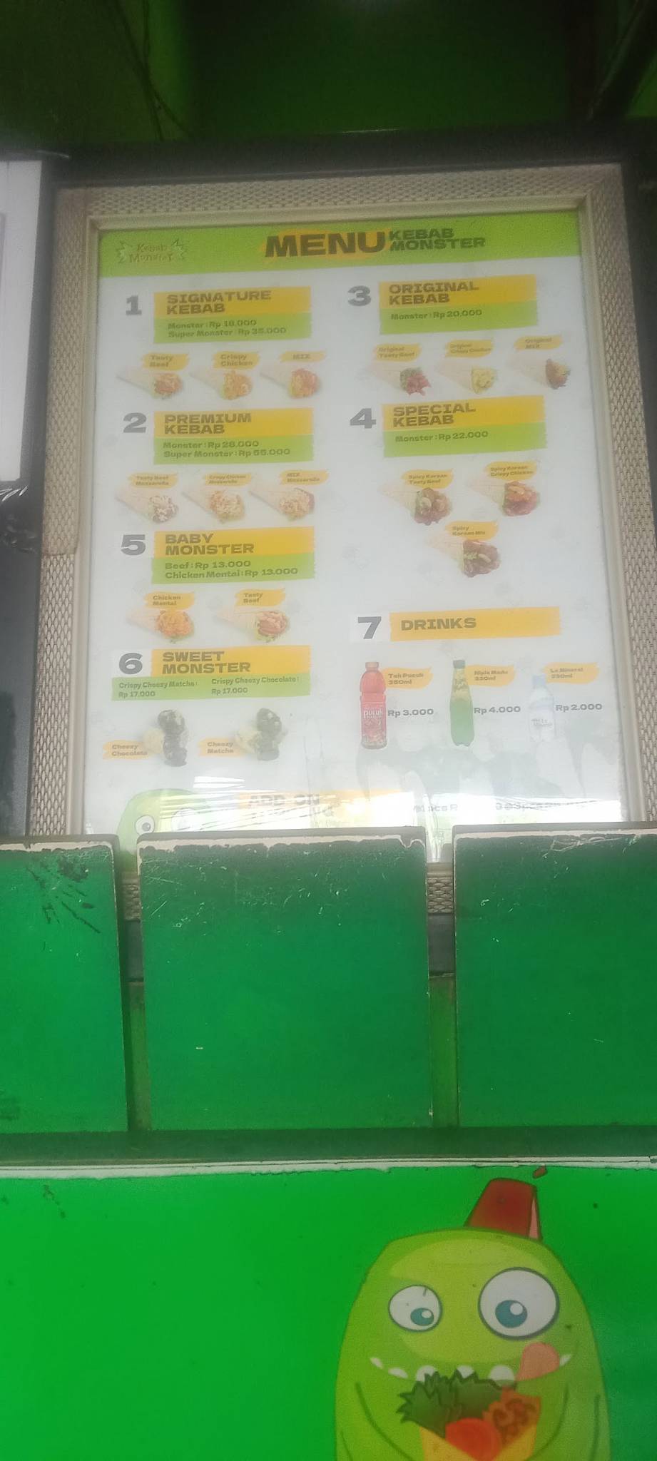Menu at Kebab Monster Mega Kuningan, South Jakarta