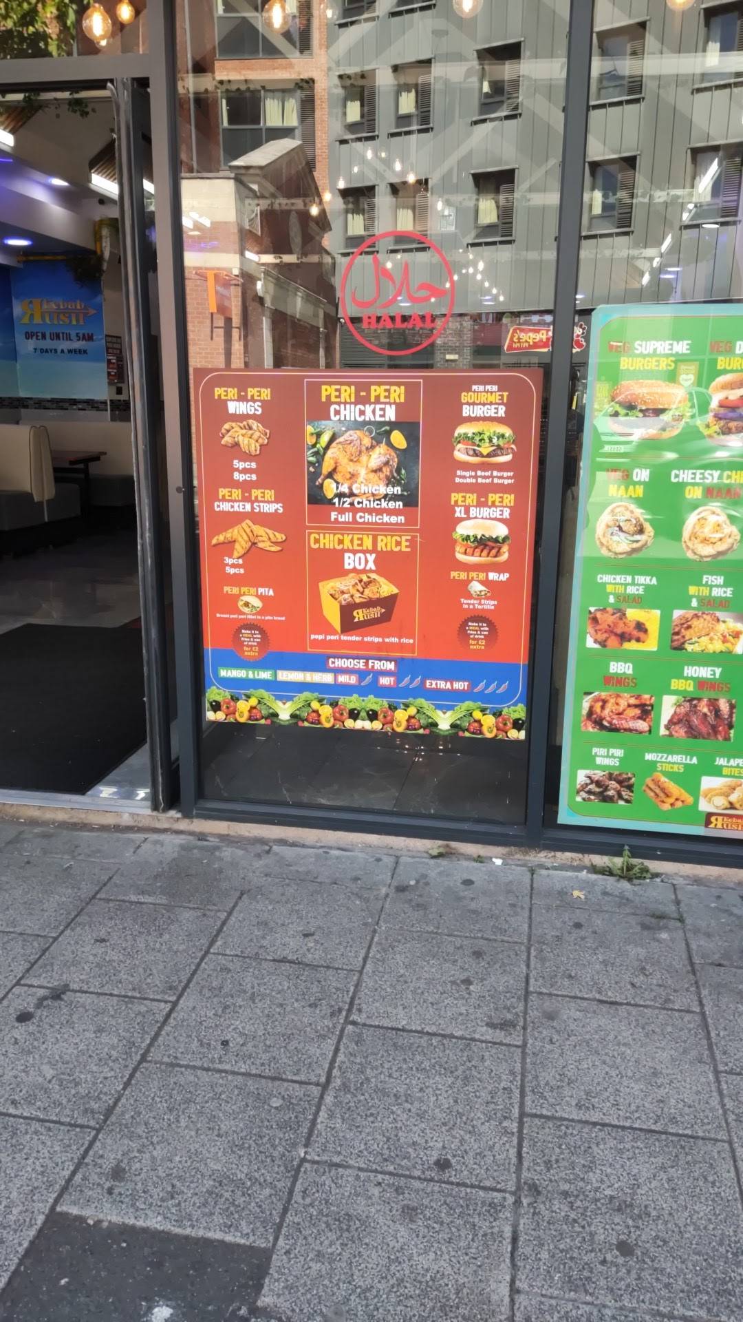Menu at Kebab Rush fast food, Coventry