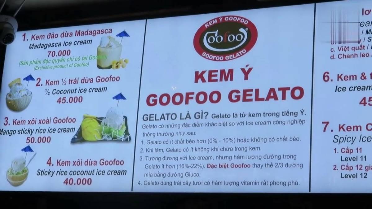 Menu at Kem ống Hương Xưa cafe, Thu Dau Mot